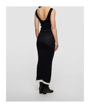 JEAN PAUL GAULTIER Ribbed Double Layer Maxi Dress