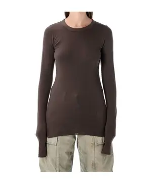 Rick Owens Long Sleeve Ribbed T-shirt - Black