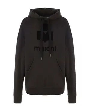 Isabel Marant Étoile Mansel Logo Printed Hoodie - Black