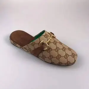 Gucci Monogram Pattern Horsebit Mules