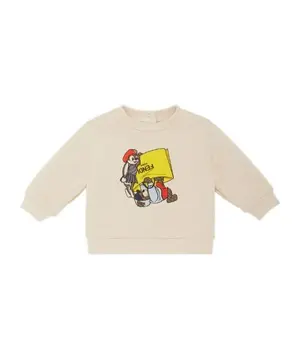 Fendi Crewneck Sweatshirt With Printed Detail - Beige