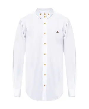 VIVIENNE WESTWOOD Orb Embroidered Long-sleeved Shirt - No