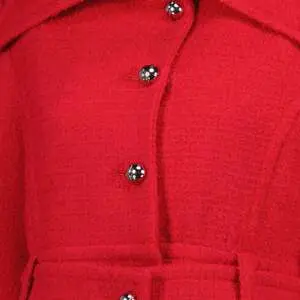 PATOU Belted Buttoned Cropped Jacket - Red