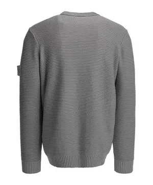 Stone Island Crewneck Jumper With Ribbed Trim - Grey