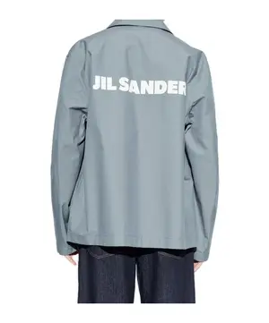 JIL SANDER Logo Printed Button-up Jacket - Gray
