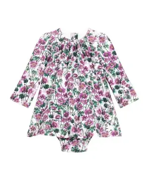 Dolce & Gabbana Floral Print Smocked Dress With Matching Briefs