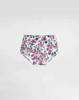 Dolce & Gabbana Floral Print Smocked Dress With Matching Briefs