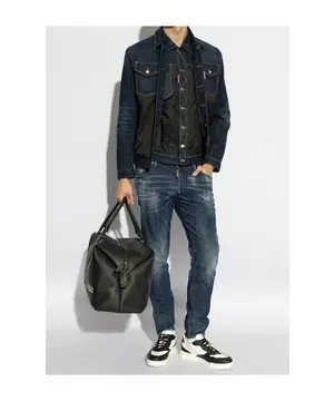 Dsquared2 Dark Urban Wash Denim Puffer Vest