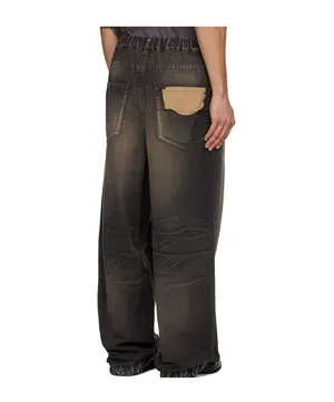 Mihara Yasuhiro Drawstring Wide Jeans - Black