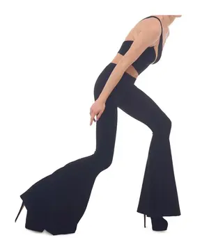 Norma Kamali One-shoulder Flared-leg Jumpsuit With Nude Mesh Panels - Black/nude