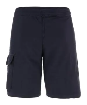 C.P. COMPANY Light Fleece Cargo Sweatshorts With Lens Detail - Black
