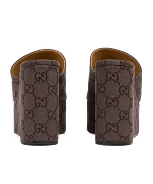 Gucci Horsebit Wedge Sandals - Brown