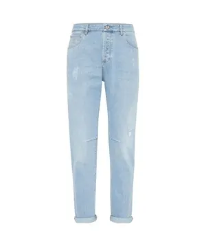 Brunello Cucinelli Distressed Straight-leg Jeans