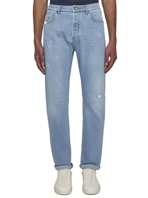 Brunello Cucinelli Distressed Straight-leg Jeans