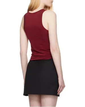 Rabanne Sleeveless Crewneck Top With Piercing Detail - Red