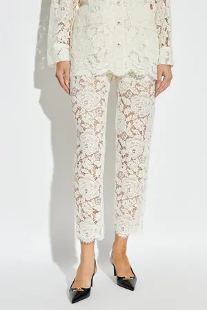 Dolce & Gabbana Floral Lace Tailored Pants