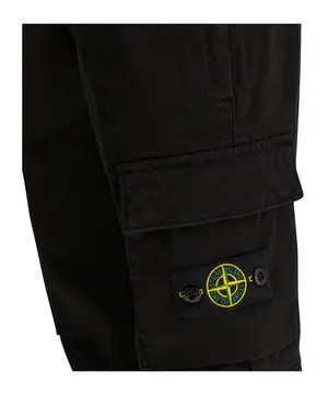 Stone Island Elastic Waist Cargo Pants - Black