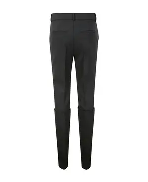 Sportmax High Waist Straight Leg Trousers With Belt Ring
