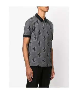 FERRARI All-over Logo-print Polo Shirt