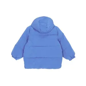 MINI RODINI Long-sleeved Padded Jacket With Detachable Hood - Blue
