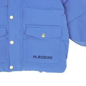 MINI RODINI Long-sleeved Padded Jacket With Detachable Hood - Blue