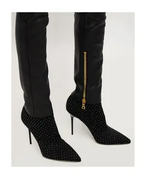 Balmain Skye Crystal Embellished Sock Ankle Boots