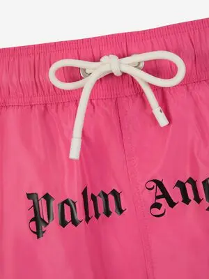 Palm Angels Logo Print Swim Shorts - Pink