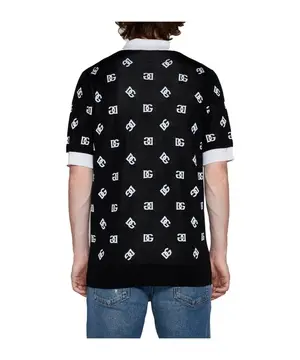 Dolce & Gabbana Wool Knitted Polo Shirt - Black