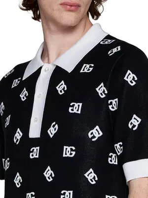 Dolce & Gabbana Wool Knitted Polo Shirt - Black