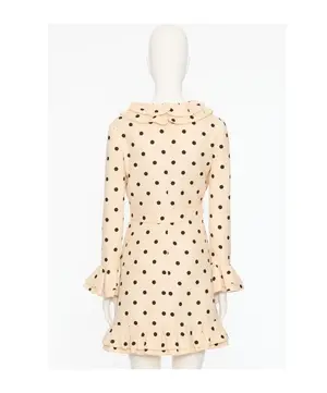 Valentino Garavani Crepe Couture Short Dress With Polka Dot Print - Birch/black