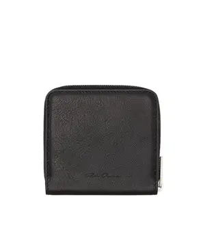Rick Owens Logo Embossed Zip Around Wallet - Black