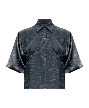 MAISON MARGIELA Jacquard Convertible Shirt - Anthracite