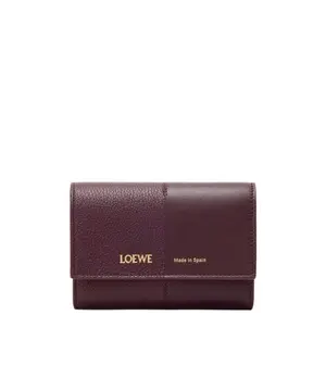 Loewe Logo Printed Small Vertical Wallet - Deep Burgundy Red