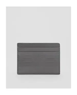 Burberry Embossed Leather Cardholder - Gray