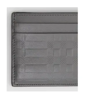 Burberry Embossed Leather Cardholder - Gray