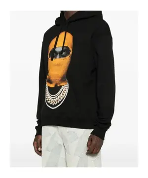 IH NOM UH NIT Printed Drawstring Hoodie - Black