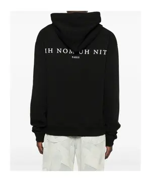 IH NOM UH NIT Printed Drawstring Hoodie - Black