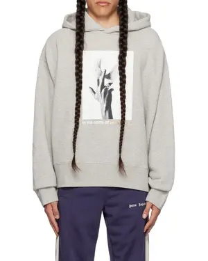 Palm Angels Photograph Print Cotton Hoodie - Gray