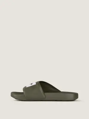 Givenchy Paris Label Flat Slides - Khaki