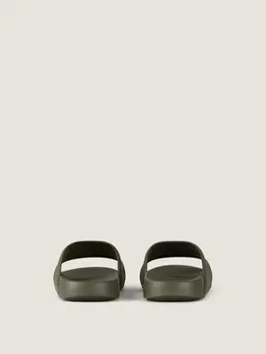 Givenchy Paris Label Flat Slides - Khaki