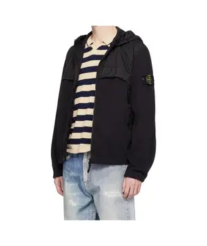 Stone Island Logo Patch Hooded Windbreaker