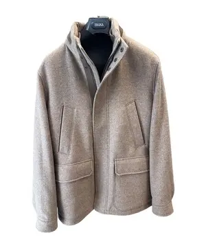 Zegna Long-sleeved High-neck Jacket - Gray