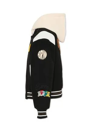 BARROW Hooded Varsity Jacket With All-over Logo Patches