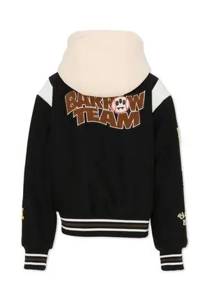 BARROW Hooded Varsity Jacket With All-over Logo Patches