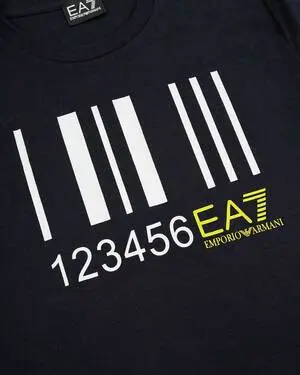 EA7 Dark Blue Logo T-shirt With Round Neck