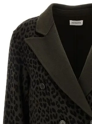 P.a.r.o.s.h Double-breasted Cheetah-print Blazer