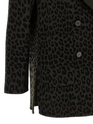 P.a.r.o.s.h Double-breasted Cheetah-print Blazer