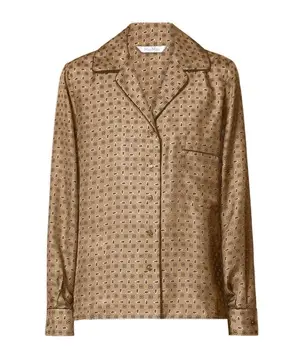 Max Mara Disco Printed Button-up Shirt - Mud