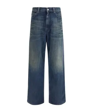 MAISON MARGIELA Logo Patch Wide-leg Jeans - Blue