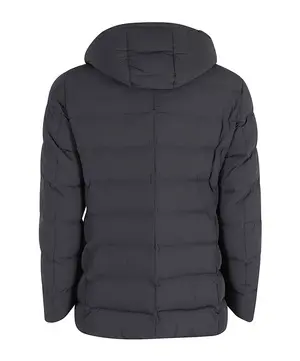 MOORER Hooded Jacket With Double-breasted Closure